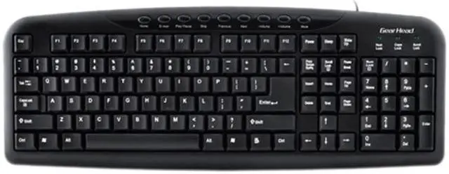GEAR HEAD KB3600MPU Black Wired Media Pro Keyboard - Newegg.com