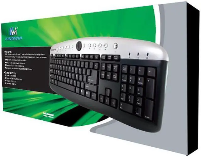 KINGWIN kwkb-0803 Silver and Black Multimedia Keyboard - Newegg.com