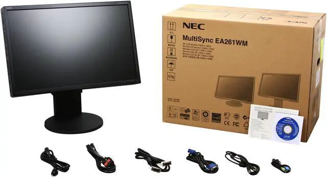 NEC Display Solutions 26" WUXGA LCD Monitor 5 ms D-Sub, DVI-D EA261WM ...