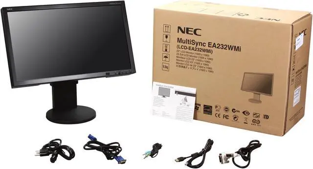 NEC Display Solutions EA232WMI-BK Black 23" 14ms Full HD Height,Swivel ...