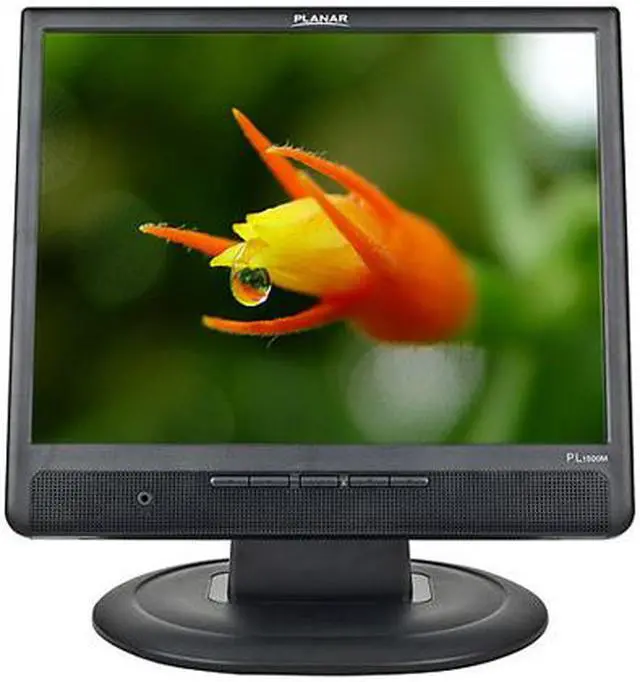PLANAR PL1500M Black 15" 8ms LCD Monitor w/Speakers 250 cd/m2 700:1 ...