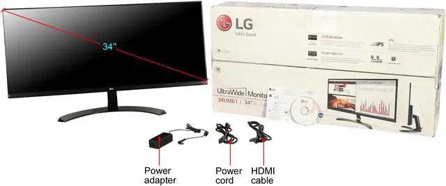 Open Box: LG 34" Ultrawide IPS HDMI 1.4 Flicker Safe Split Screen 2.0 ...