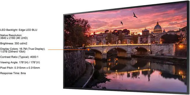 Samsung QB55R-B 55" Commercial Display Built-in Speaker - Newegg.com