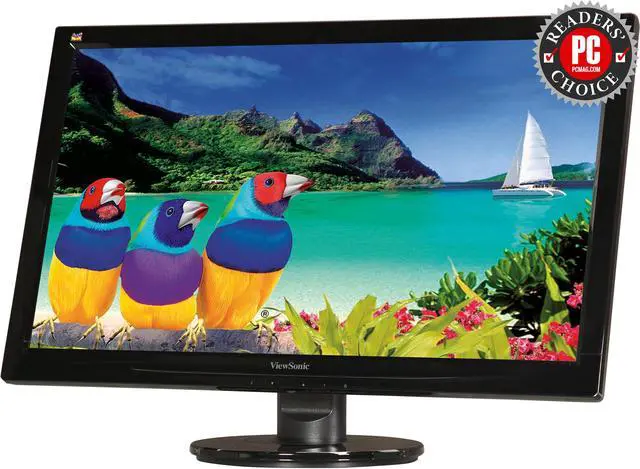 Refurbished: ViewSonic 24" TN FHD LCD Monitor 5ms (GTG) D-Sub, DVI-D ...