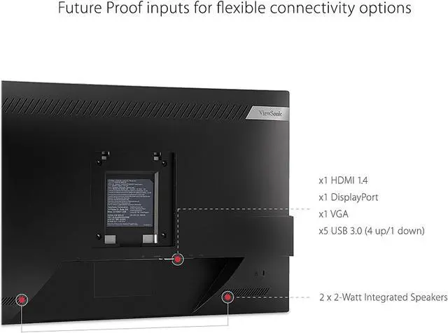 ViewSonic VG2448_H2 24 Inch Dual Pack Head-Only IPS 1080p Monitors with ...