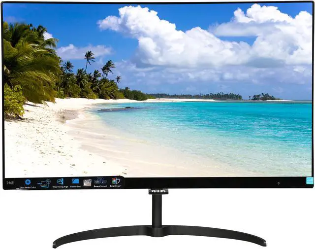 Philips 246E8QDSB 24" Class IPS Ultra Slim LED Monitor, 1920x1080, 129% ...