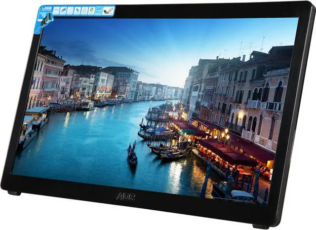 Refurbished: AOC 16" 60Hz Active Matrix, TFT LCD LCD Monitor 16 ms USB ...