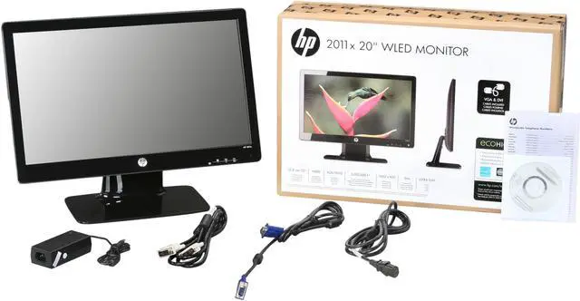 HP 2011x Black 20" 5ms LED BackLight LCD Monitor Slim Design 250 cd/m2 ...