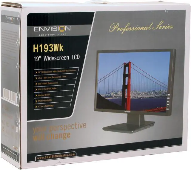 ENVISION 19" Active Matrix, TFT LCD WXGA+ LCD Monitor 8 ms D-Sub H193Wk ...