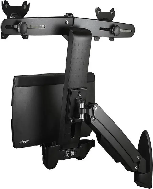 StarTech WALLSTS2 Sit Stand Dual Monitor Arm - For 2 x 24in Monitors ...