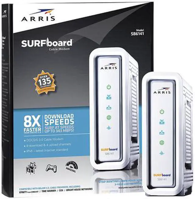 Refurbished: ARRIS SURFboard SB6141 8x4 DOCSIS 3.0 Cable Modem - Certified Refurbished - Newegg.com
