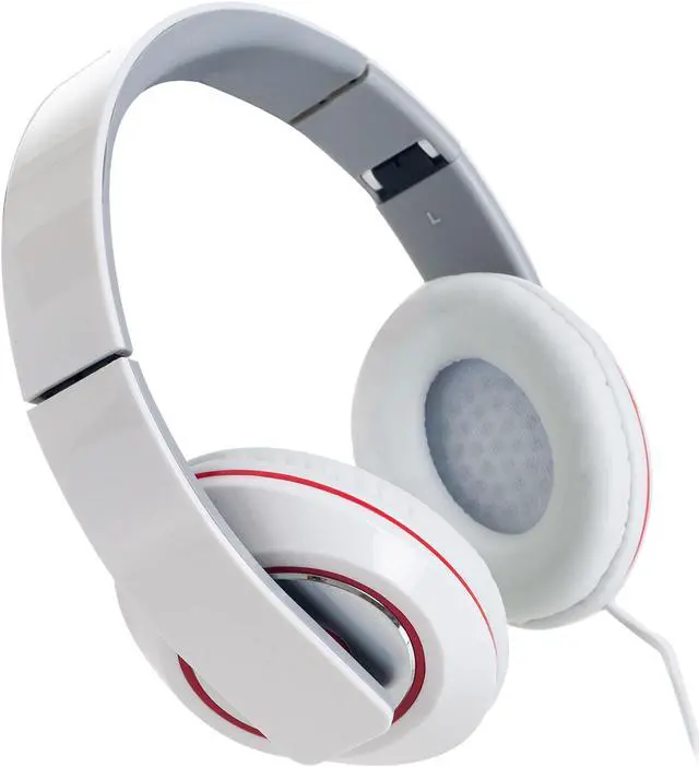 Sunbeam White SBF-2012 Stereo Bass Foldable Headphones - White - Newegg.com