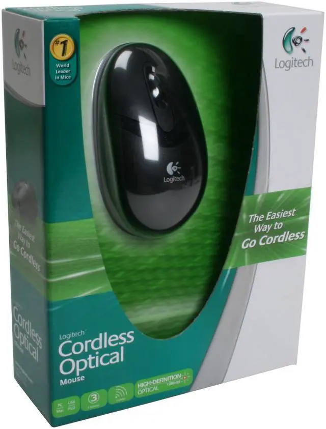 Logitech 910-000132 Black Cordless Optical Mouse - Newegg.com