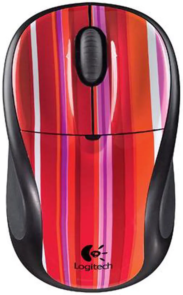 Logitech V220 Stripe Pattern Cordless Optical Mouse for Notebooks ...
