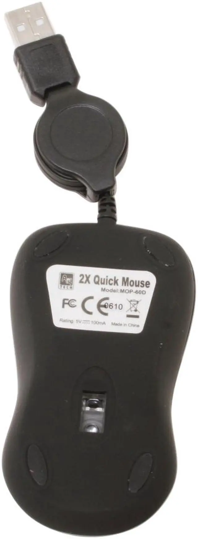 A4Tech MOP-60D-2 Black Wired Optical Retractable Mouse - Newegg.com
