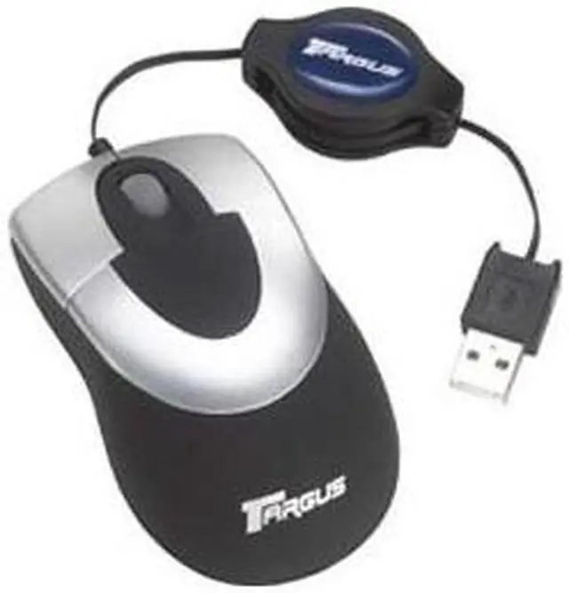 Targus AMU02US Black/Silver Wired Optical Notebook Optical Mouse with ...