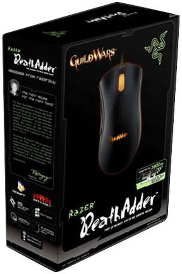 RAZER RZ01-00150400-R3M1 Black Infrared DeathAdder Guild Wars Edition ...