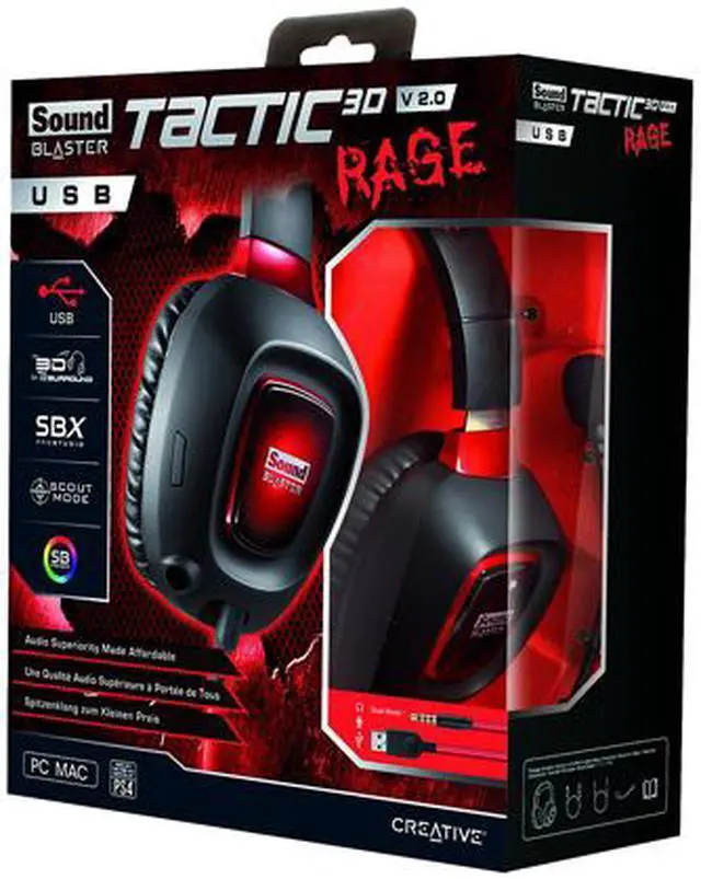 Creative Sound Blaster Tactic3D Rage V2.0 Circumaural Gaming Headset ...