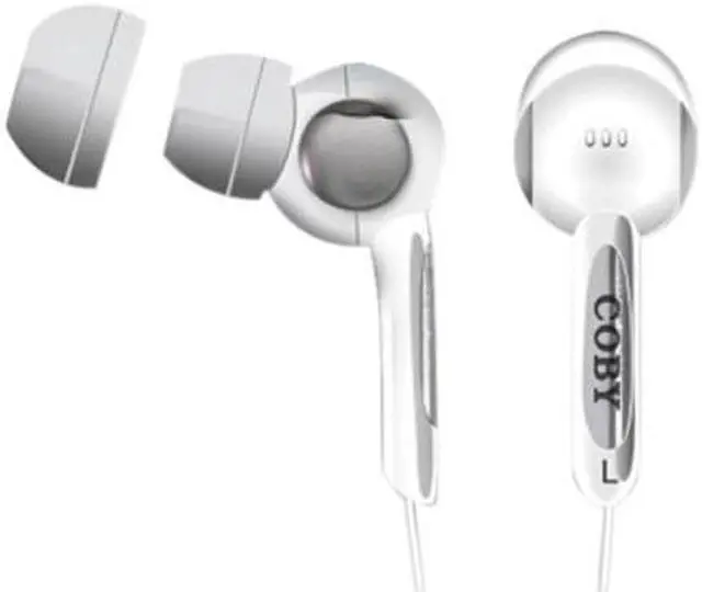 COBY CV-E31 WHITE Canal Isolation Binaural Earphone - Newegg.com