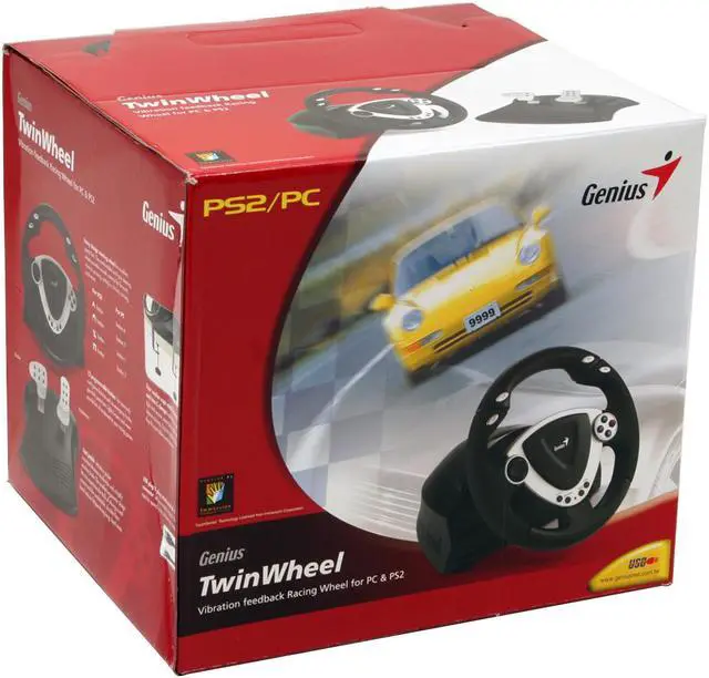 Genius Twin Wheel - Vibration Feedback Racing Wheel for PS2&PC with 12 ...