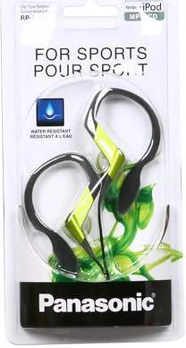 Panasonic Shockwave Green RP-HS33-G Earbud Sport Clip Earphone, Green ...