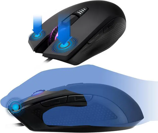 Rosewill Ergonomic Computer Laptop Gaming Mouse, 4000 dpi Advanced ...