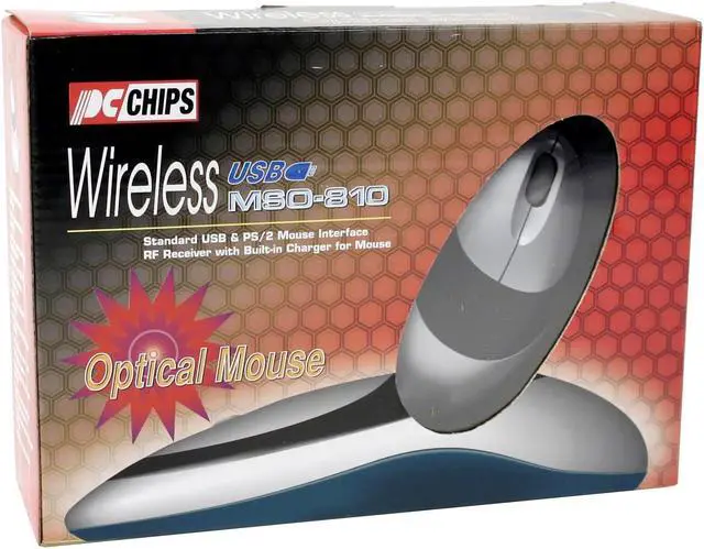 PC CHIPS MSO-810 Silver & Black RF Wireless Optical Mouse - Newegg.com