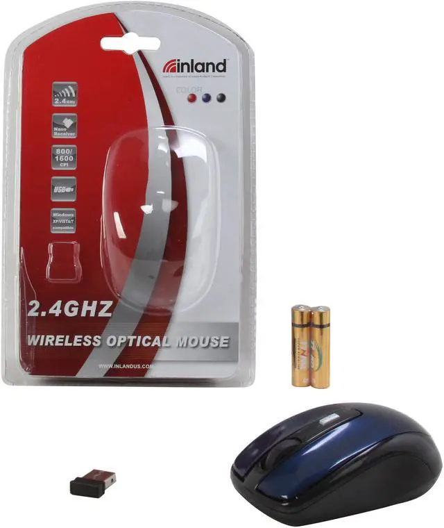inland 07443 Blue RF Wireless Optical Mouse - Newegg.com