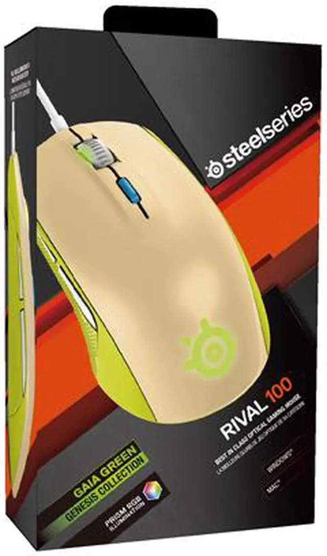 SteelSeries Rival 100 Optical Gaming Mouse - Gaia Green - Newegg.com