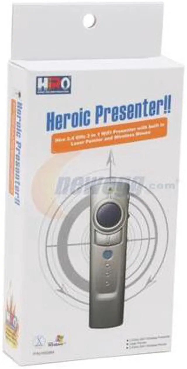 HIRO H50064 Silver Laser WiFi Presenter with Laser pointer and wireless ...