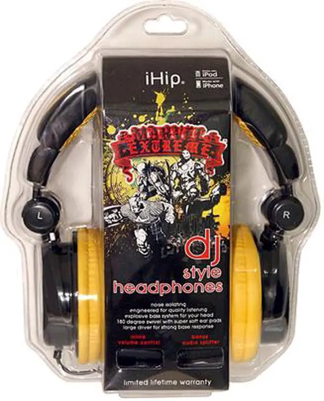 IHIP Marvel Iron Man Black/Yellow MVF10264IM Circumaural DJ Style ...