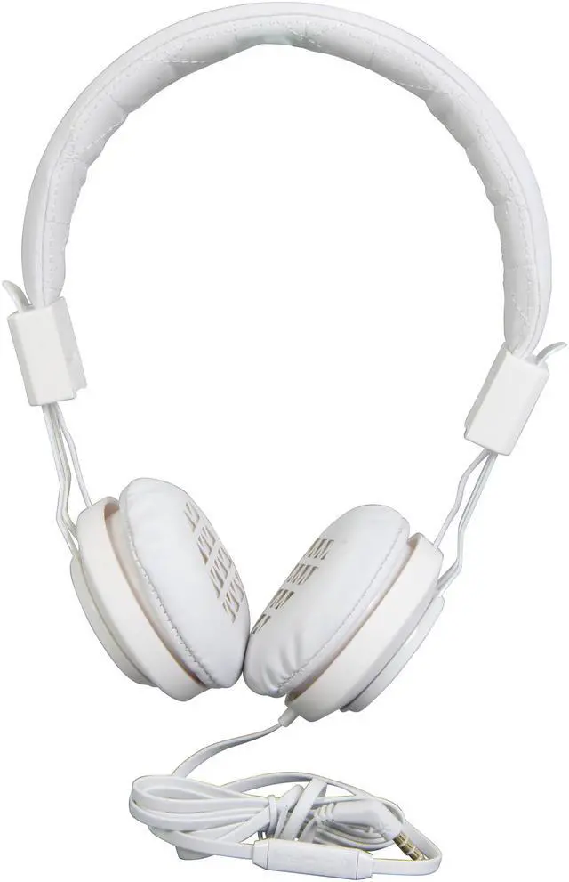 JLAB White INTRO-WHT-BOX Intro Rubberized Headphones with Mic ...