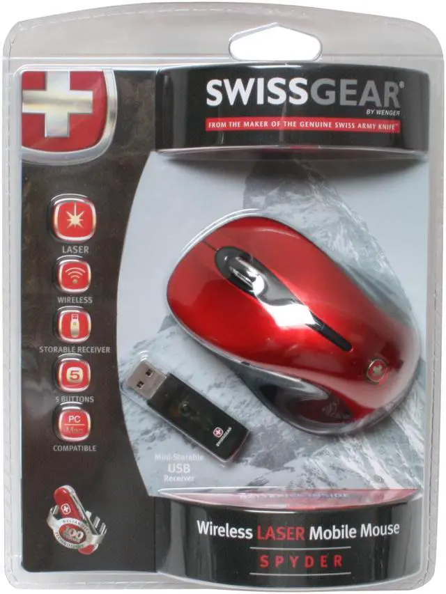 SwissGear Spyder GA-6290-13F00 Red Wireless Laser Mobile Mouse - Newegg.com