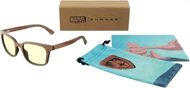 GUNNAR GROOT MARVEL EDITION Computer Glasses Walnut Frame (Amber Lens ...