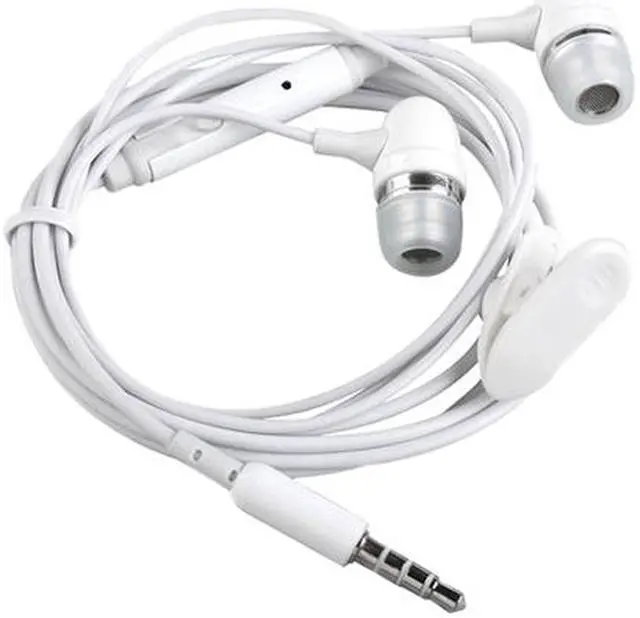 INSTEN White 798719 Canal White 3.5mm In-Ear Stereo Headset w/ On-off ...