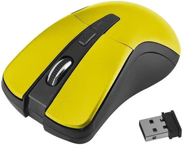 Insten 2026982 Yellow RF Wireless Optical Mouse with Wrist Comfort ...