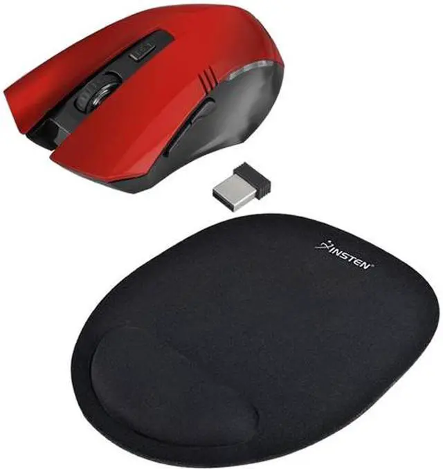 Insten 2075404 Red RF Wireless Optical Mouse - Newegg.com