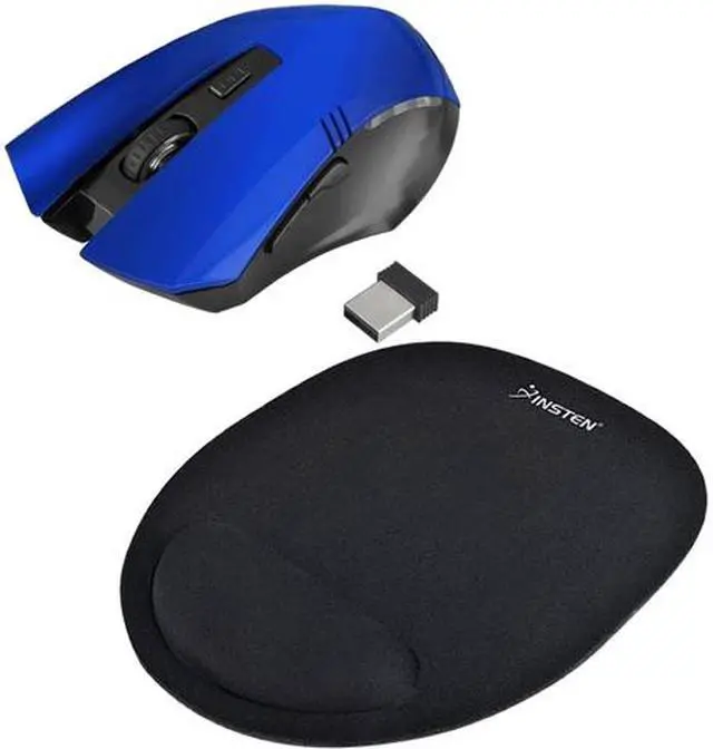 Insten 2075405 Blue RF Wireless Optical Mouse - Newegg.com