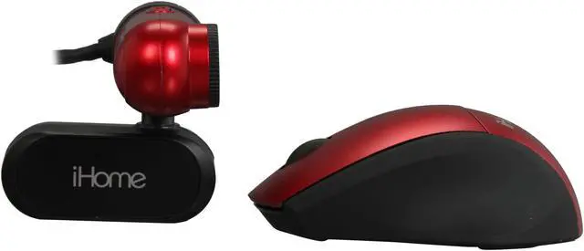 iHome IH-B910NR Red 2.4 GHz Wireless Laser Mouse / Webcam Bundle ...