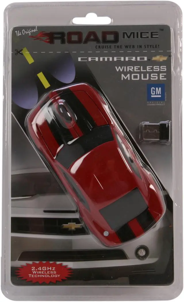Road Mice RM-08CHCCRXK Red With Black Stripes RF Wireless Optical ...