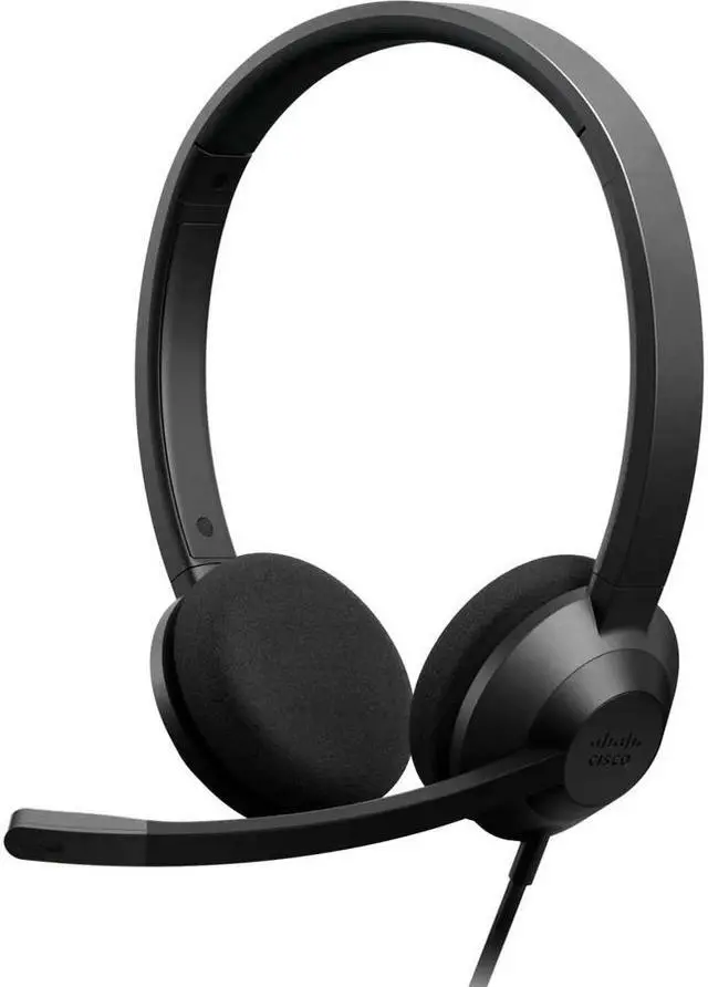 Cisco Headset 322 Wired Dual On-Ear - Carbon Black - USB HS-W-322-C ...