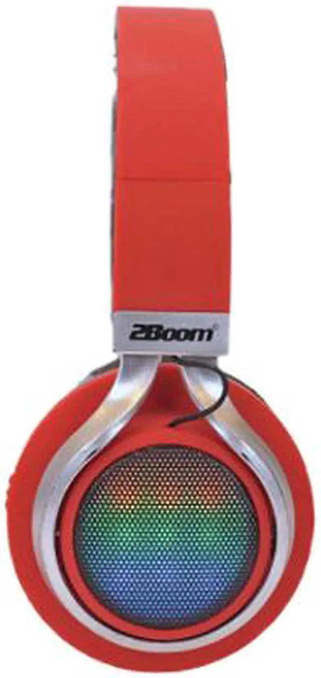 2Boom Red HPBT900R LED Lightboom Bluetooth Stereo Headphones - Newegg.com