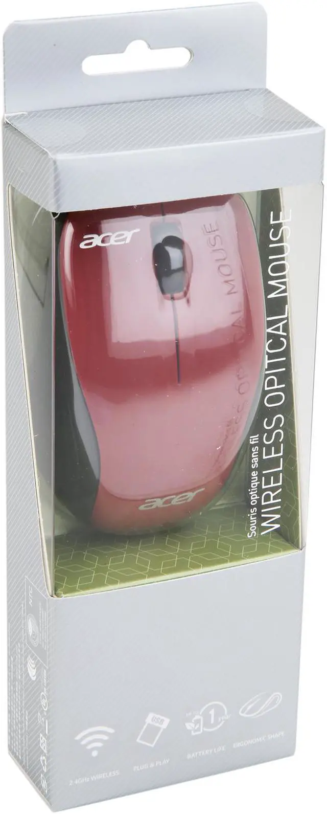 Acer Wireless Optical Mouse - Rosewood Red AMR513 - Newegg.com