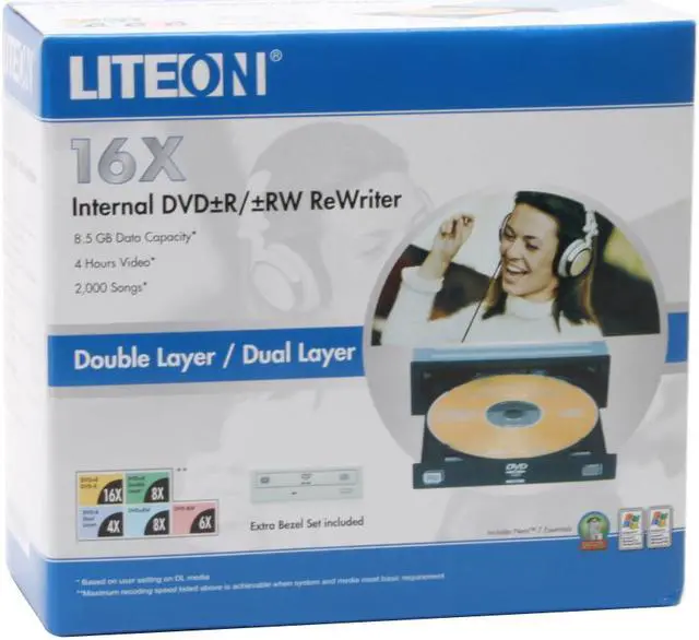 LITE-ON Black 16X DVD+R 8X DVD+RW 8X DVD+R DL 16X DVD-R 6X DVD-RW 16X ...