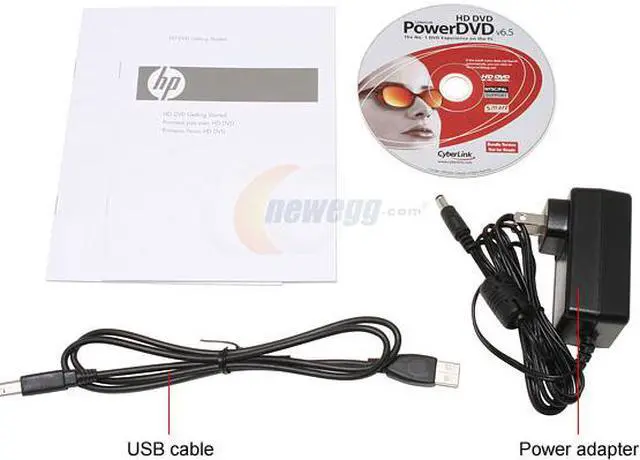 HP 2.4X HD DVD-ROM, 5X DVD-ROM, 14X CD-ROM USB 2.0 External HD DVD-ROM ...