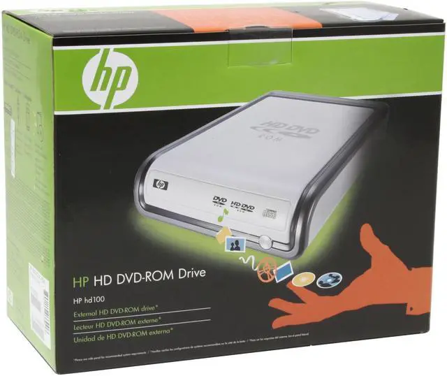 HP 2.4X HD DVD-ROM, 5X DVD-ROM, 14X CD-ROM USB 2.0 External HD DVD-ROM ...