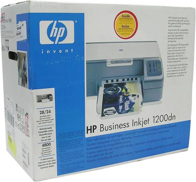 HP 1200dn C8170A Ethernet (RJ-45) / LPT / USB InkJet Workgroup Color ...