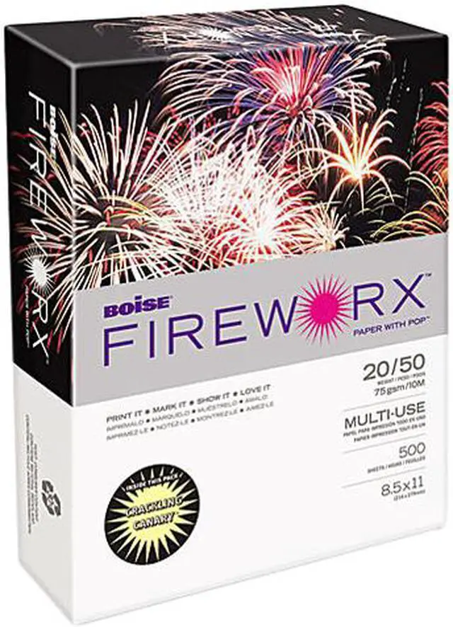 Boise MP2201-CY FIREWORX Colored Paper, 20lb, 8-1/2 x 11, Crackling ...