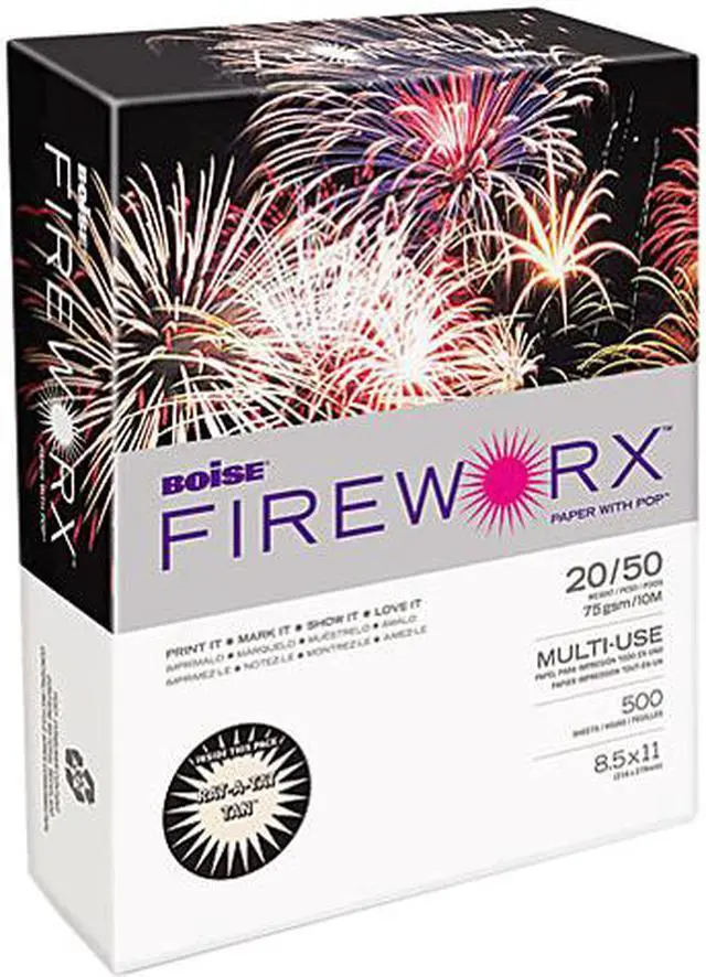 Boise FIREWORX Colored Paper, 20lb, 8-1/2 x 11, Rat-a-Tat Tan, 500 ...