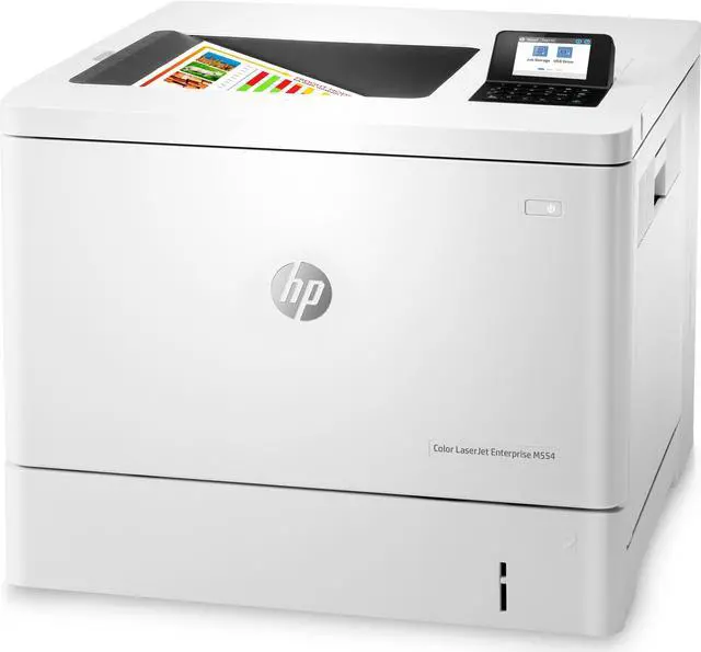 Refurbished: HP Color LaserJet Enterprise M554dn Printer in White ...